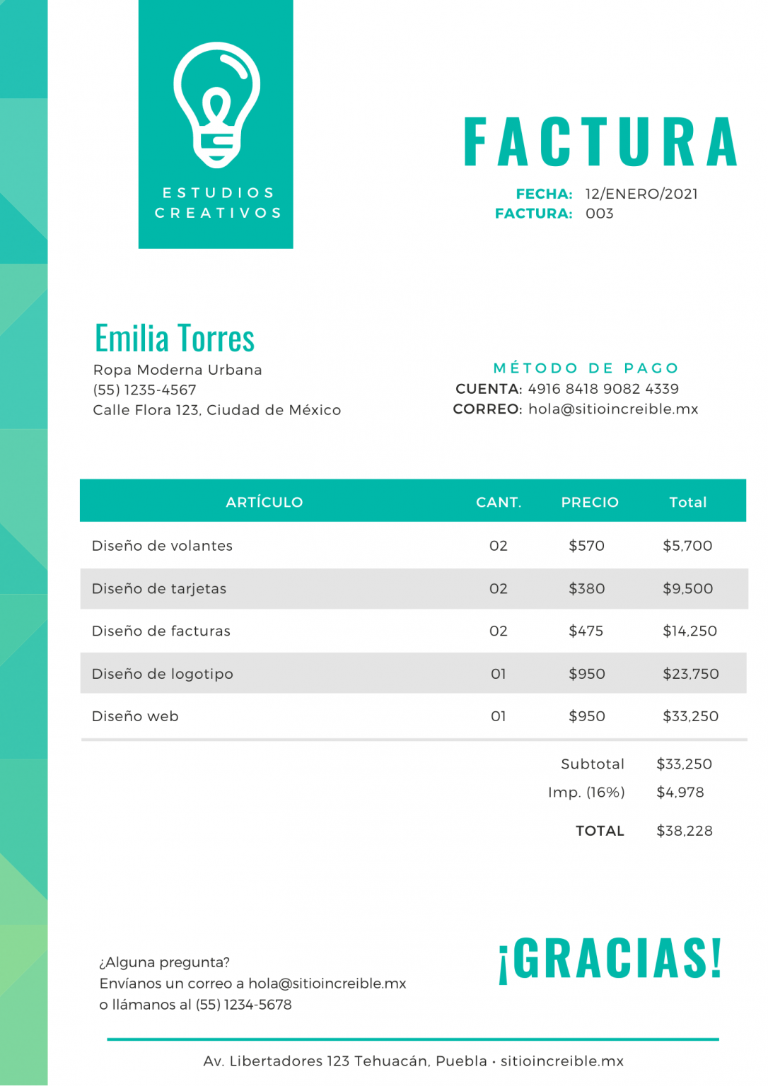 Tipos De Factura
